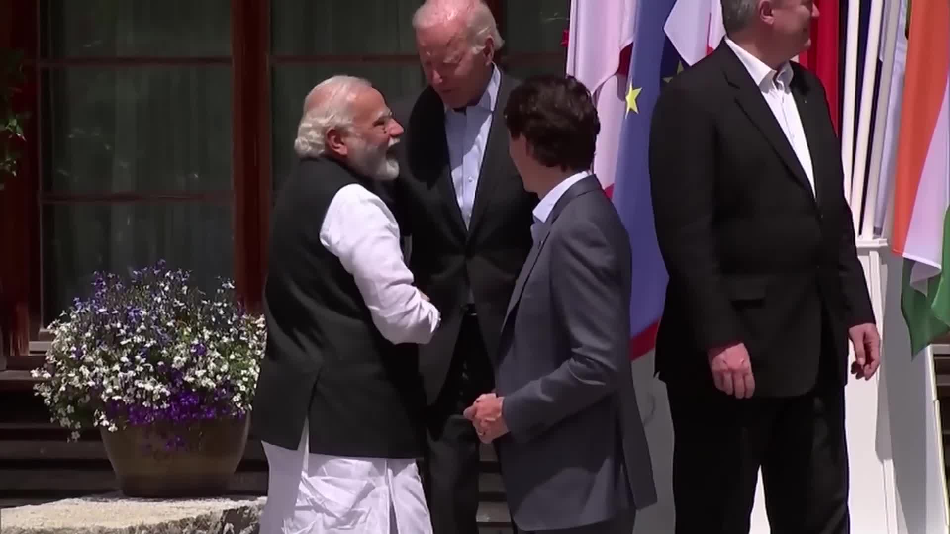PM Modi with US President Joe Biden and PM Trudeau of Canada at G7 ...