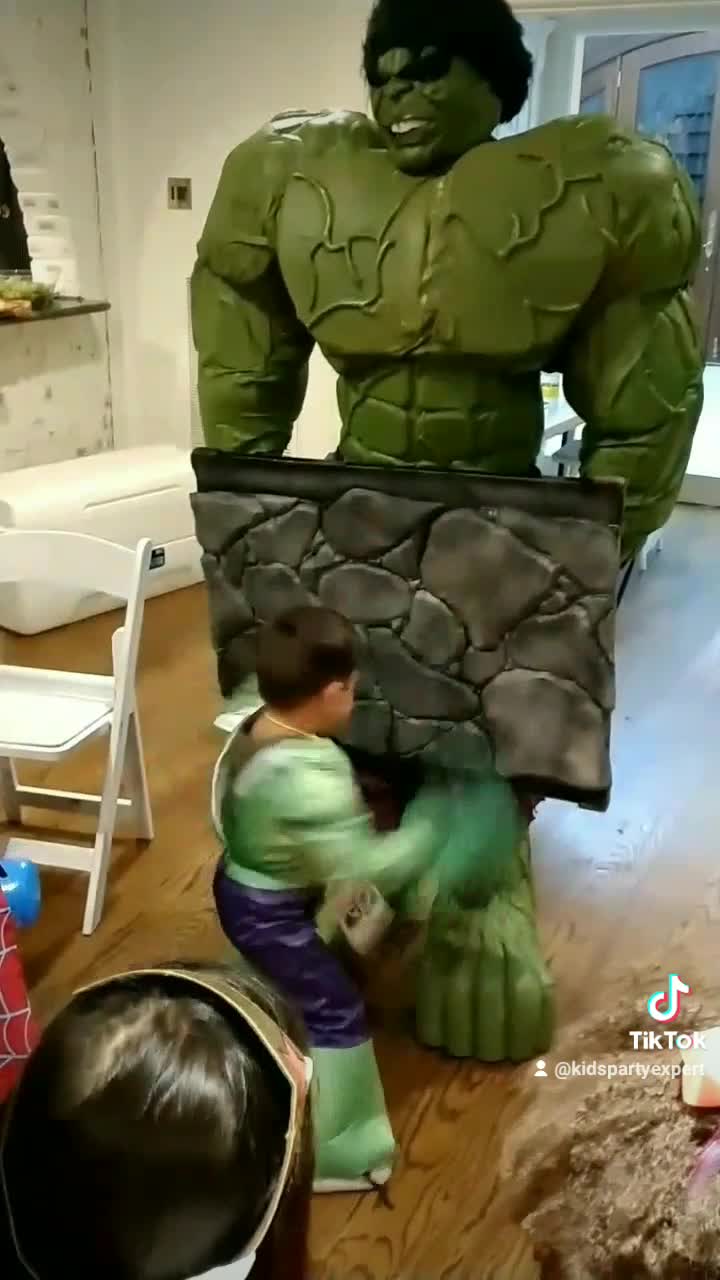Smash the stone wall like the the avenger hulk at a birthday party in ...