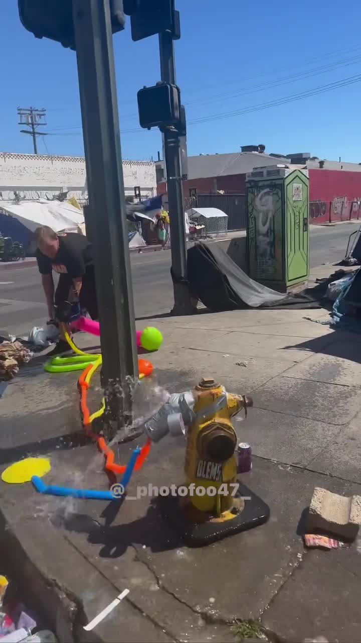 Skid Row Resident Trying To Build A Water Park