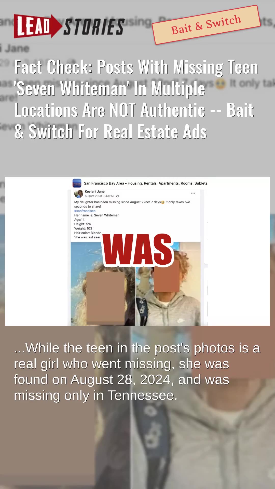 Fact Check: Posts With Missing Teen 'Seven Whiteman' In Multiple Locations Are NOT Authentic