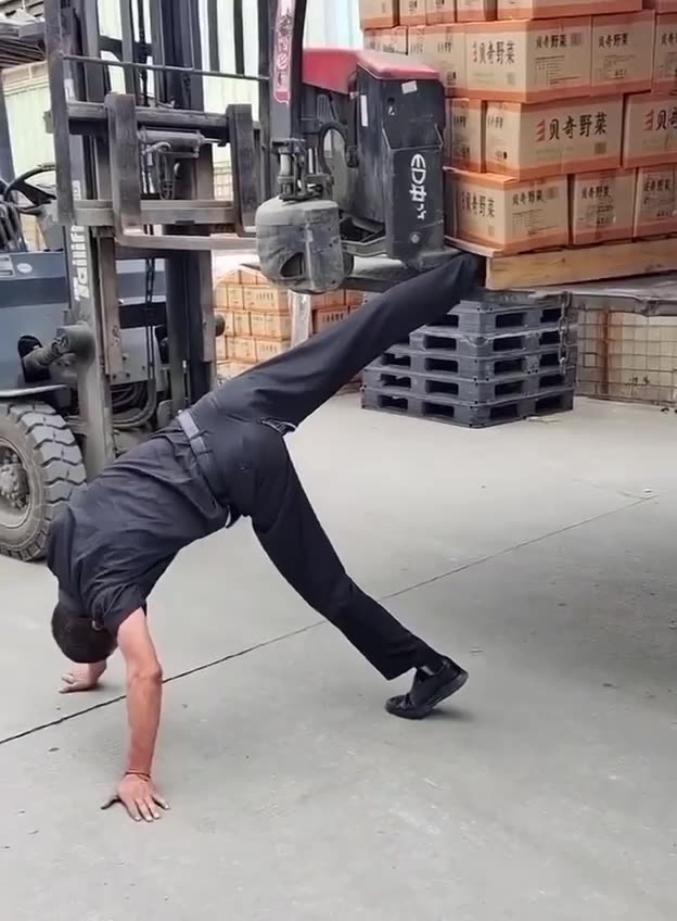 The Question Is How Did He Got His Foot Stuck In the Pallet?