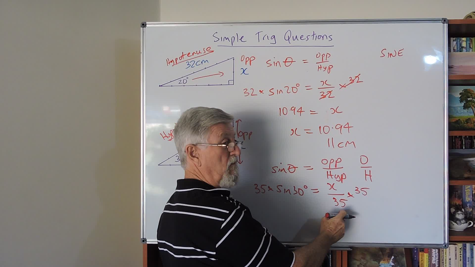 Math Trigonometry Set A 01 Using The Sine Ratio to Calculate the ...