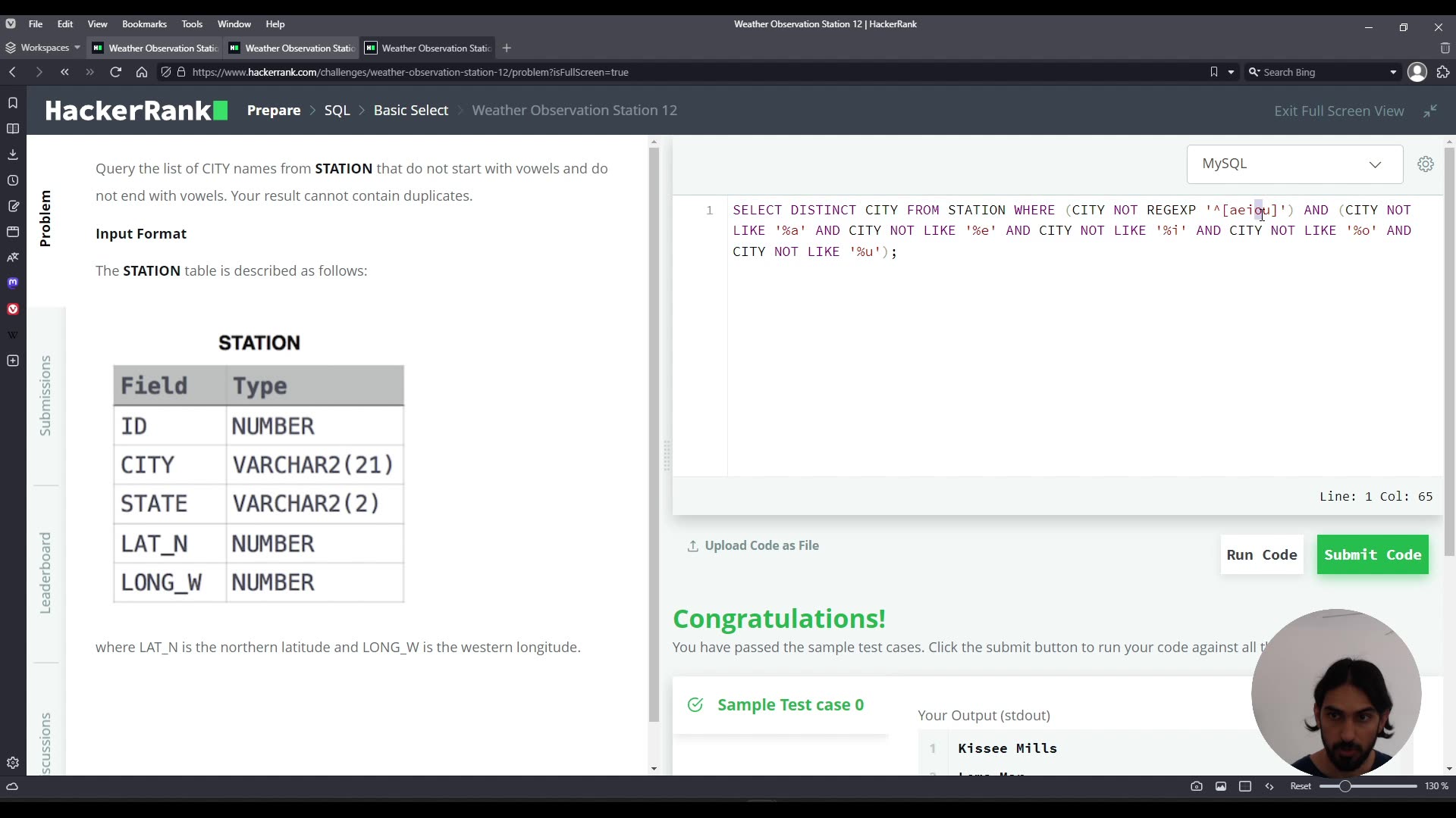 Weather Observation Station 12 | SQL Basic Select | HackerRank Solution