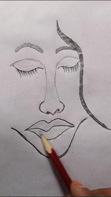 Girl Face Sketch | Drawing #rumble #drawing