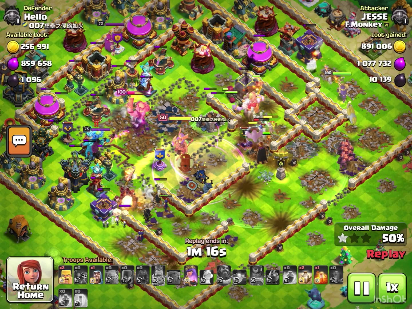 Clash of clans max gameplay th17!