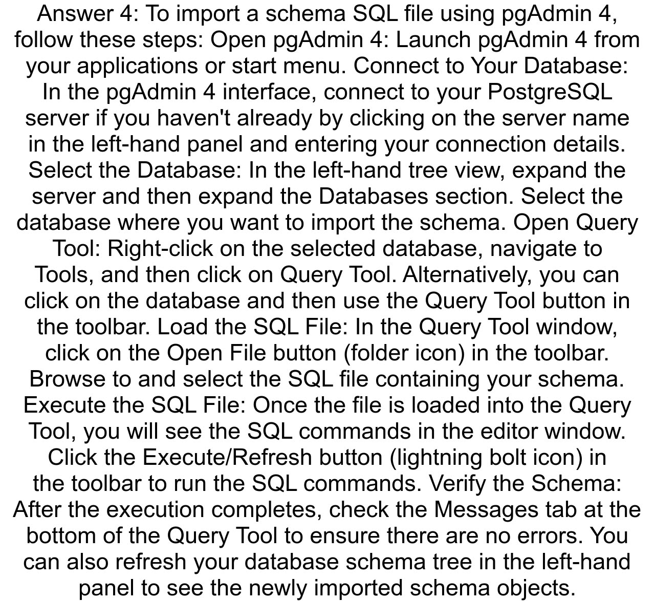 How to import a schema sql file using pgadmin 4