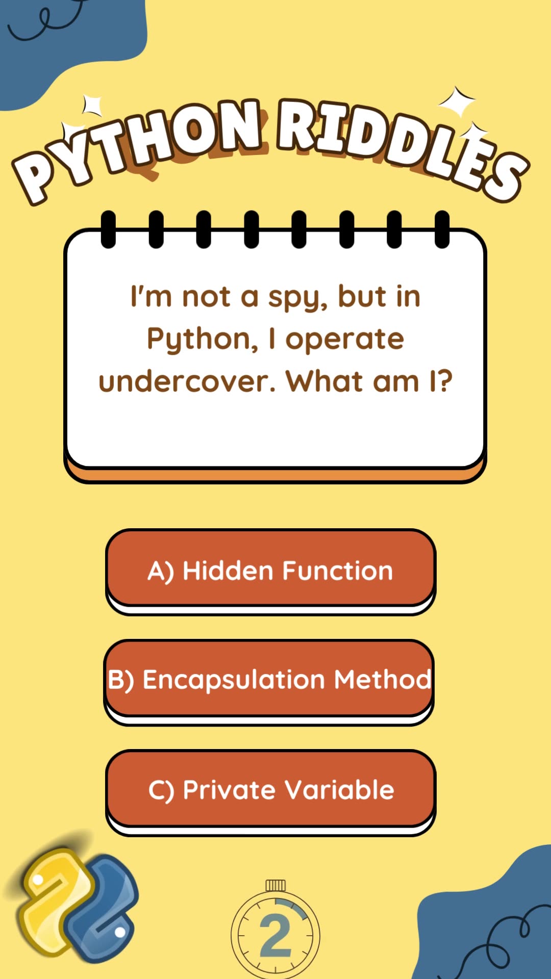 Python's Secret Agent - Coding Riddles