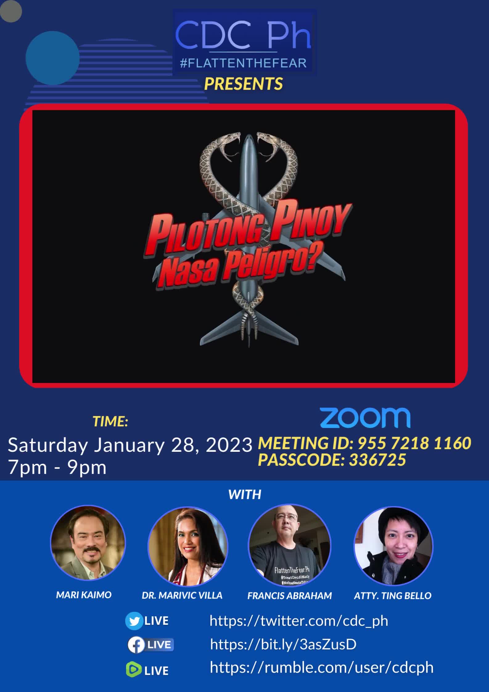 CDC Ph Weekly Huddle Jan 28, 2023 Pilotong Pinoy: Nasa Peligro?