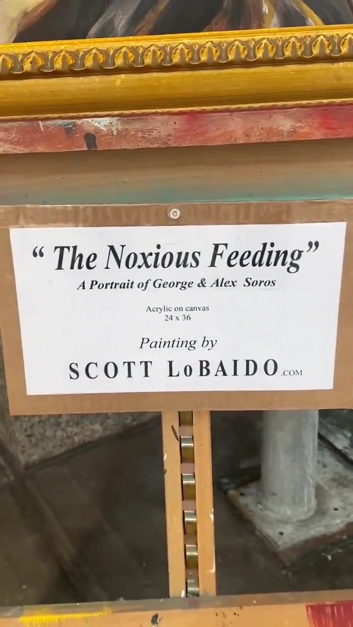 Artist Unveils Painting of George Soros and His Dweeby Son