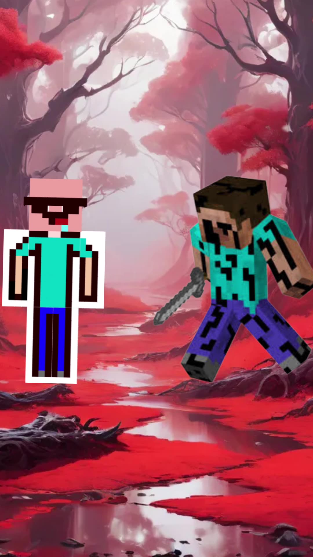 Red Dream vs Mobs & Entities #minecraft #viral #mobs