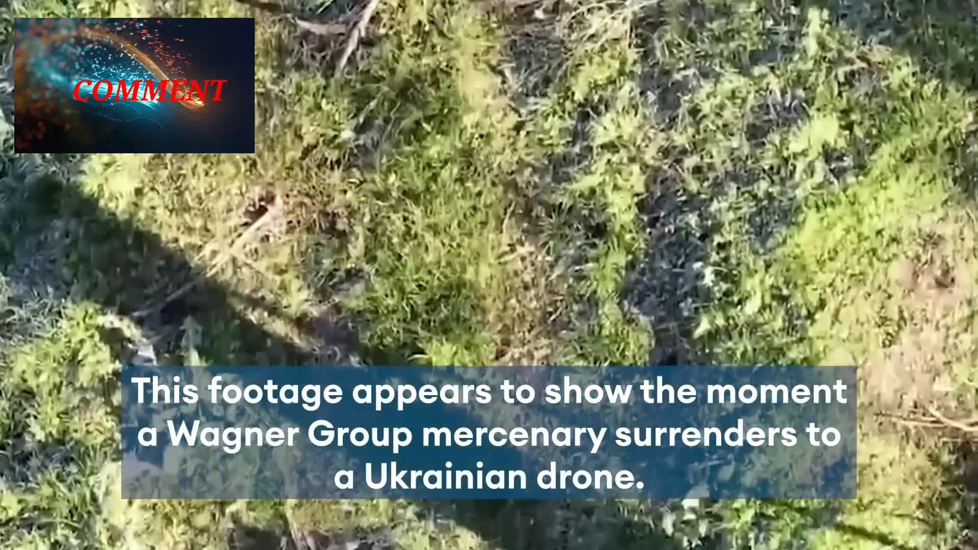 Mercenary from the Wagner Group pretends to give up to a Ukrainian drone