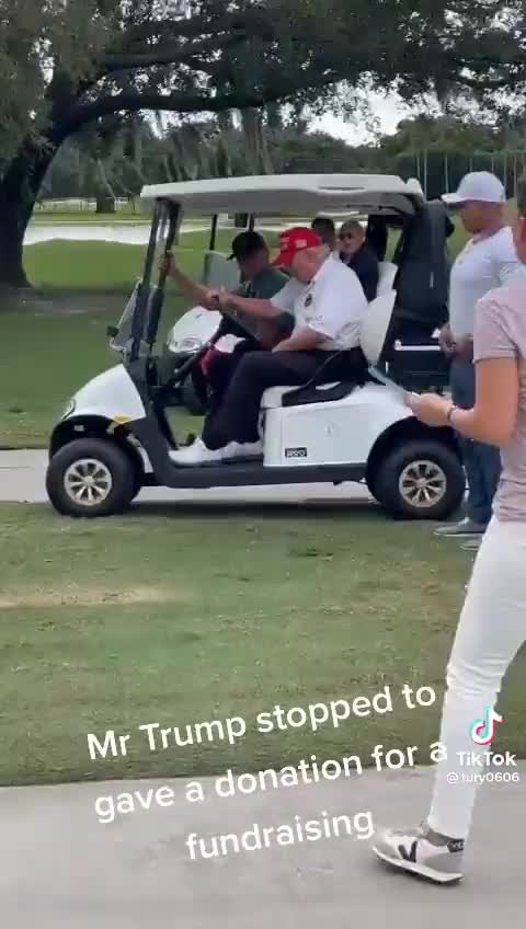 Huge Heart President Trump Makes a Donation on the Golf Course