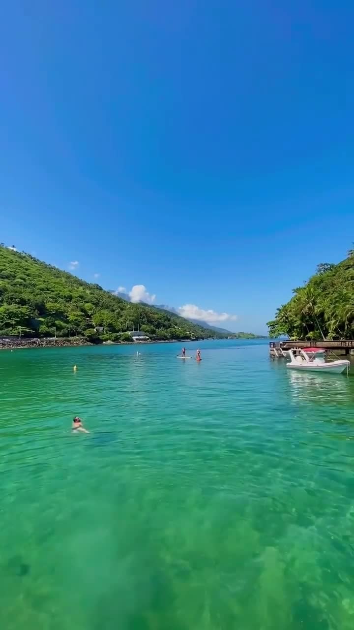 Amazing swimming in beautiful blue water