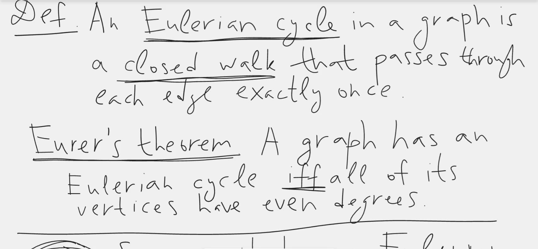 Euler's theorem about Eulerian cycles in graphs