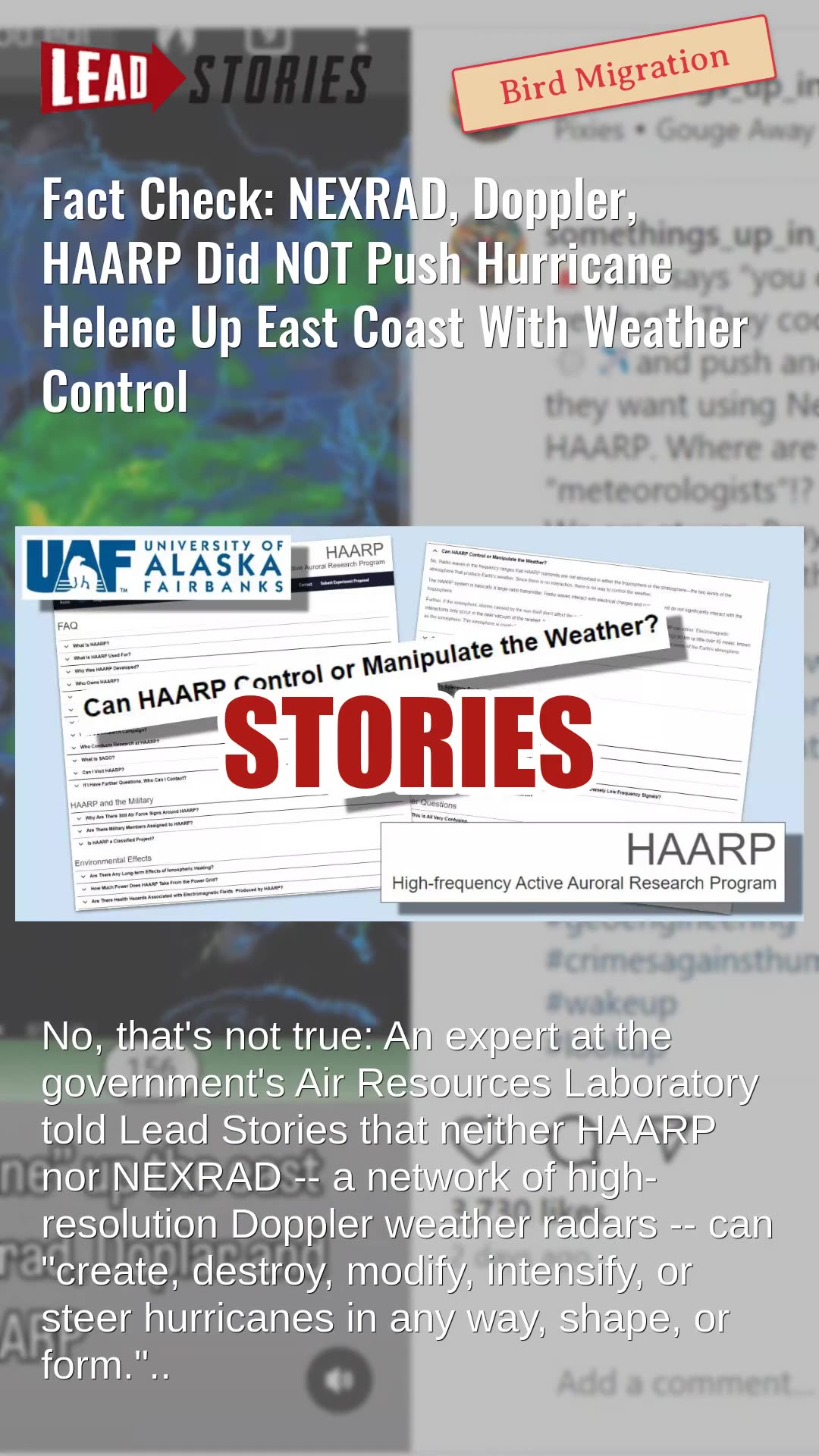 Fact Check: NEXRAD, Doppler, HAARP Did NOT Push Hurricane Helene Up ...