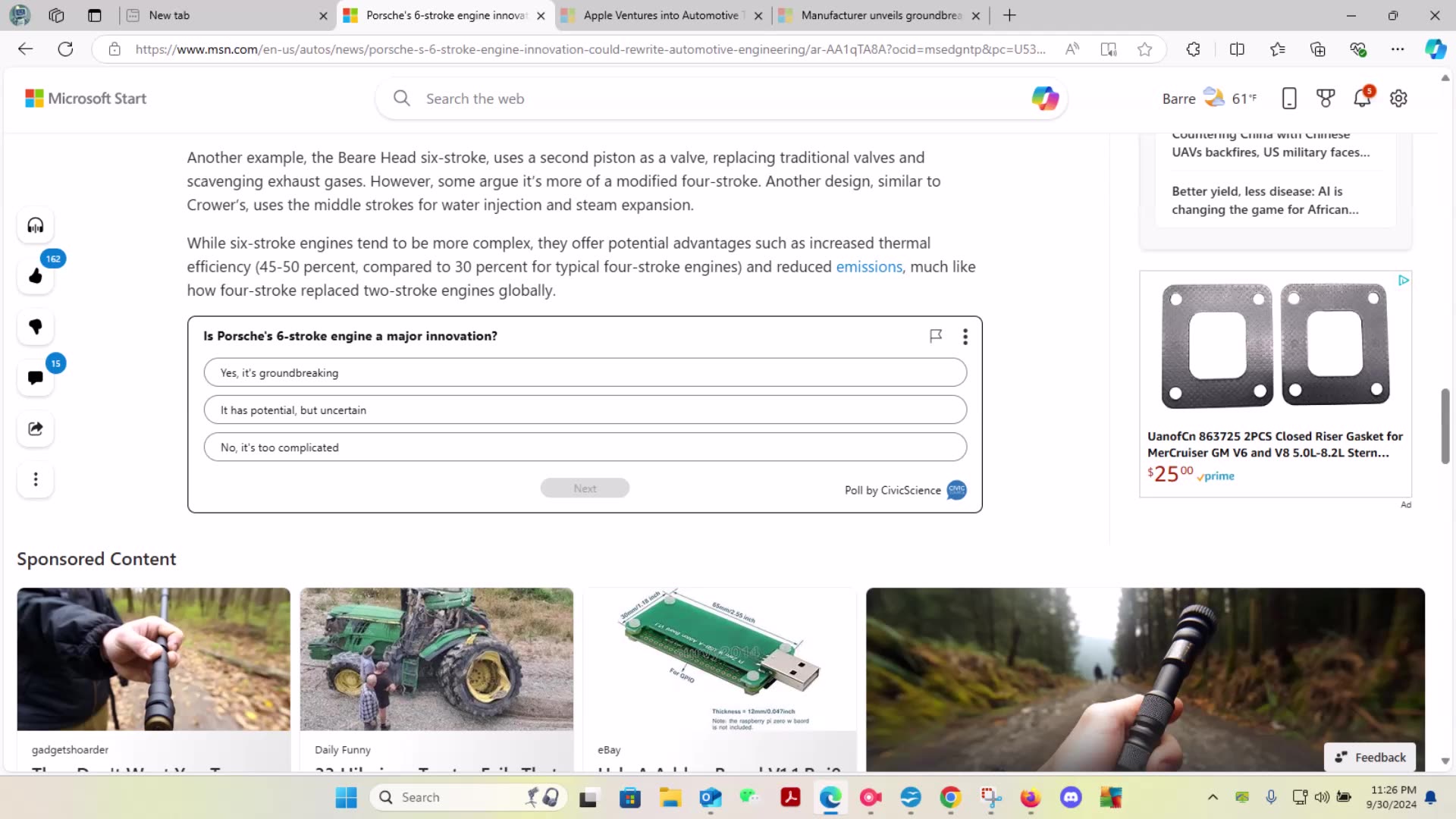 Porsche’s 6-stroke engine innovation, Apple Ventures into Smart ...