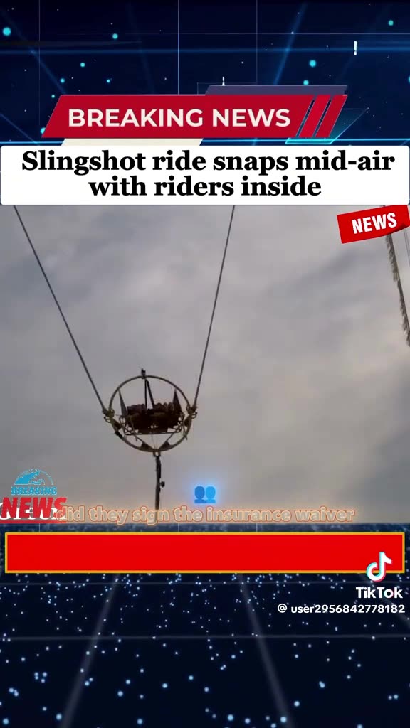 Slingshot ride snaps mid-air with riders inside