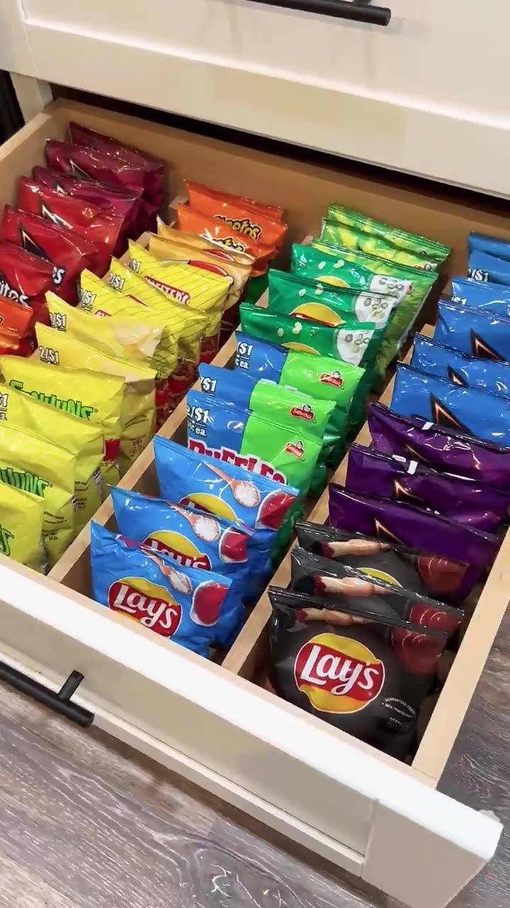 Organizing and restocking the chip drawer #asmr #organized # ...