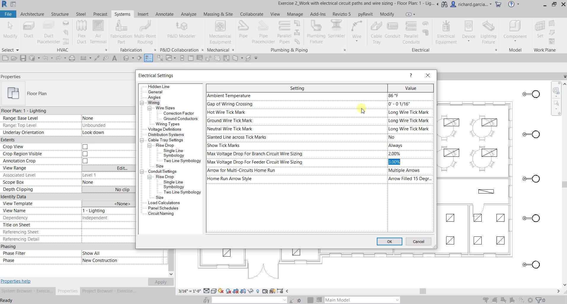 REVIT ELECTRICAL: WORK WITH ELECTRICAL CIRCUIT PATHS AND WIRE SIZING