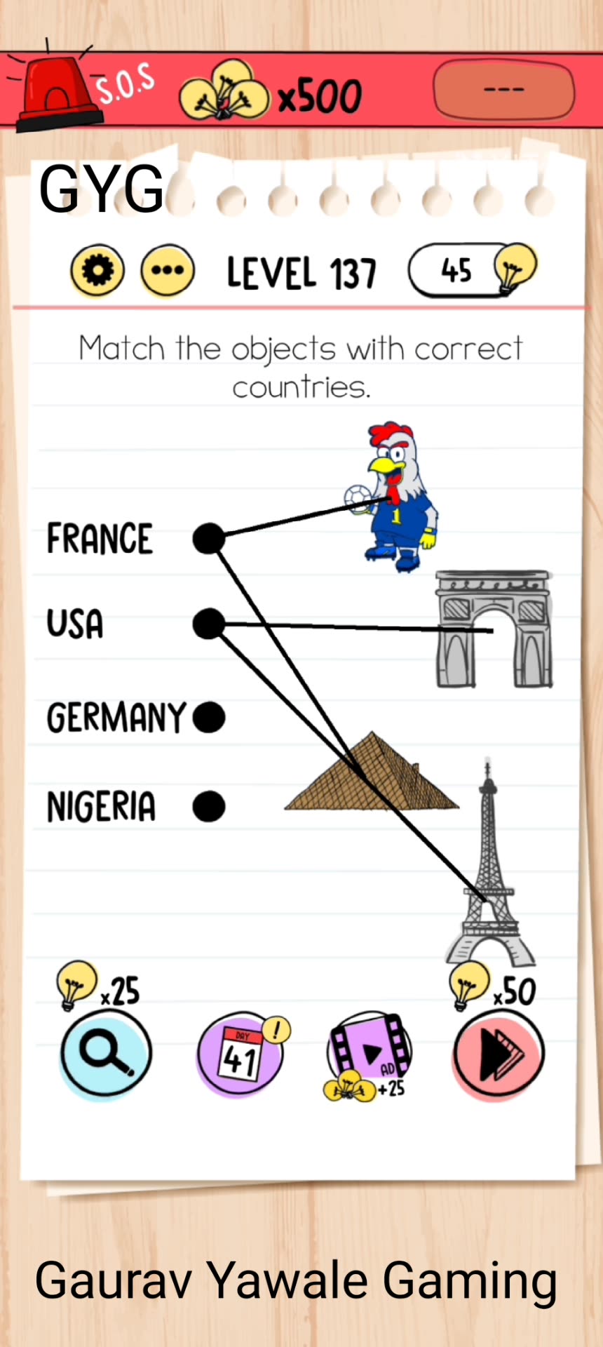 Match the objects with correct countries. Brain Test Level 137!