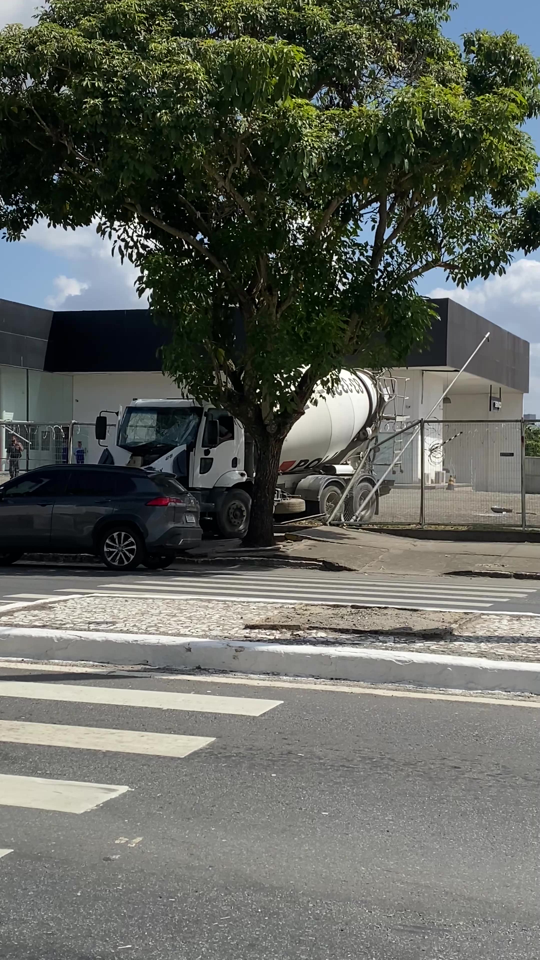 Cement Truck Loses Brakes And Coasts Backward