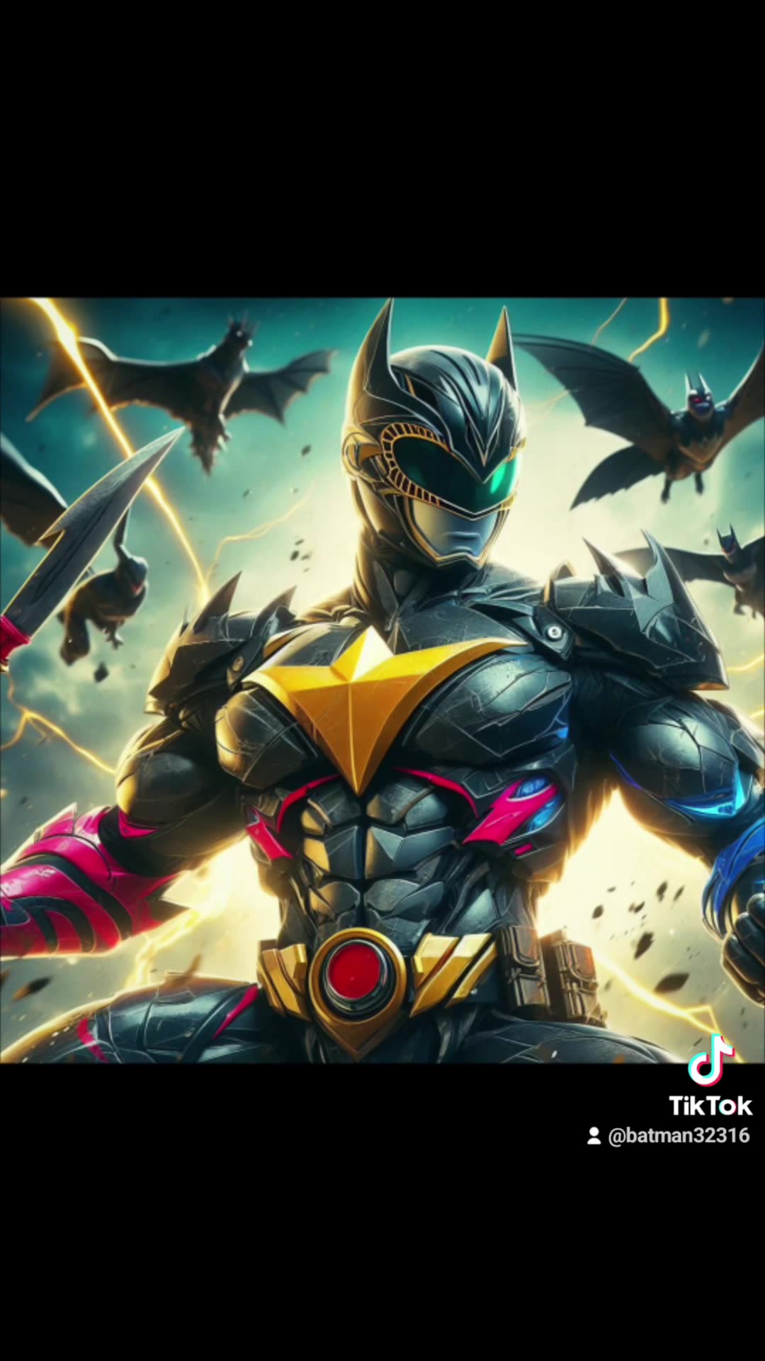 Batman and power ranger ai art