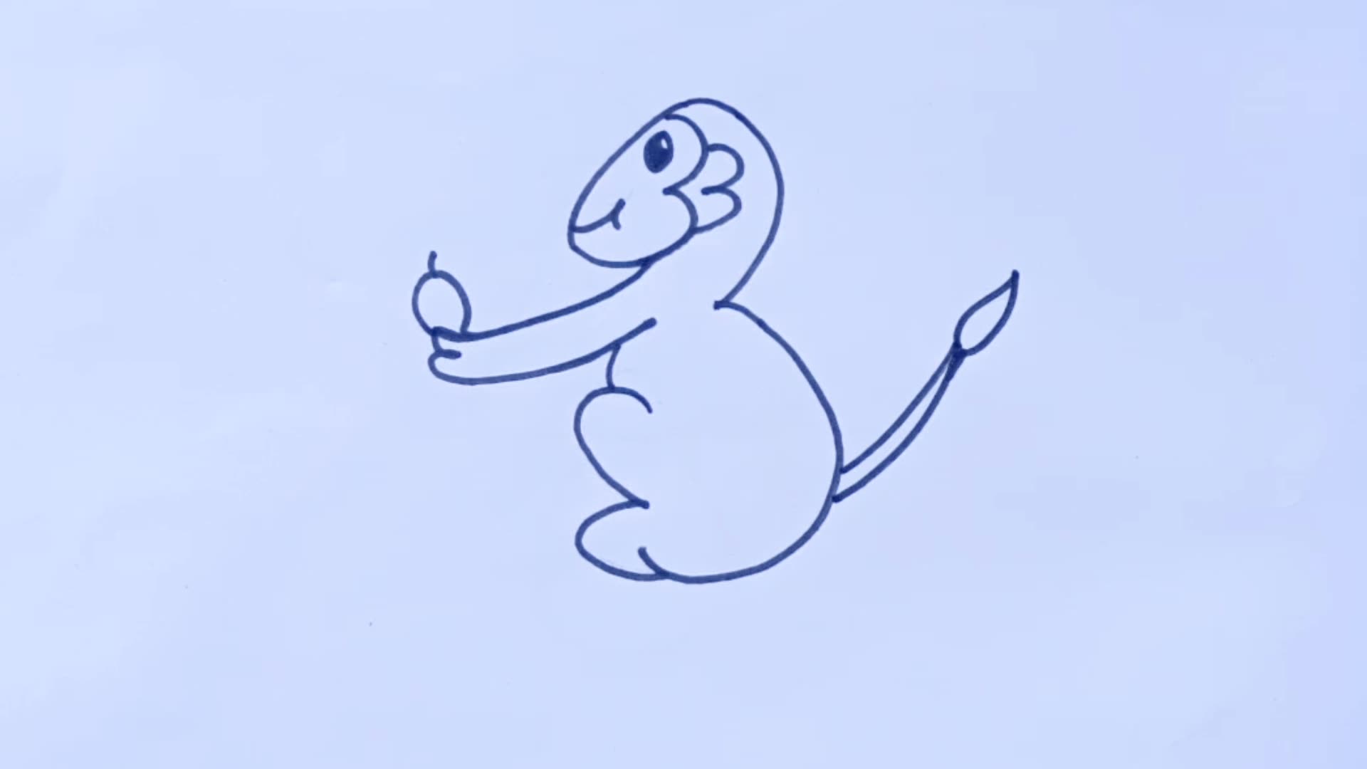 How to draw monkey with number 3 step by step easy drawing