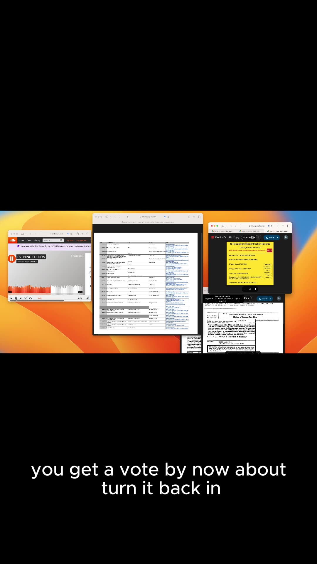 RON SAUNDERS US1 RADIO AUDIO WITH TRANGRESSIONS ON SCREEN