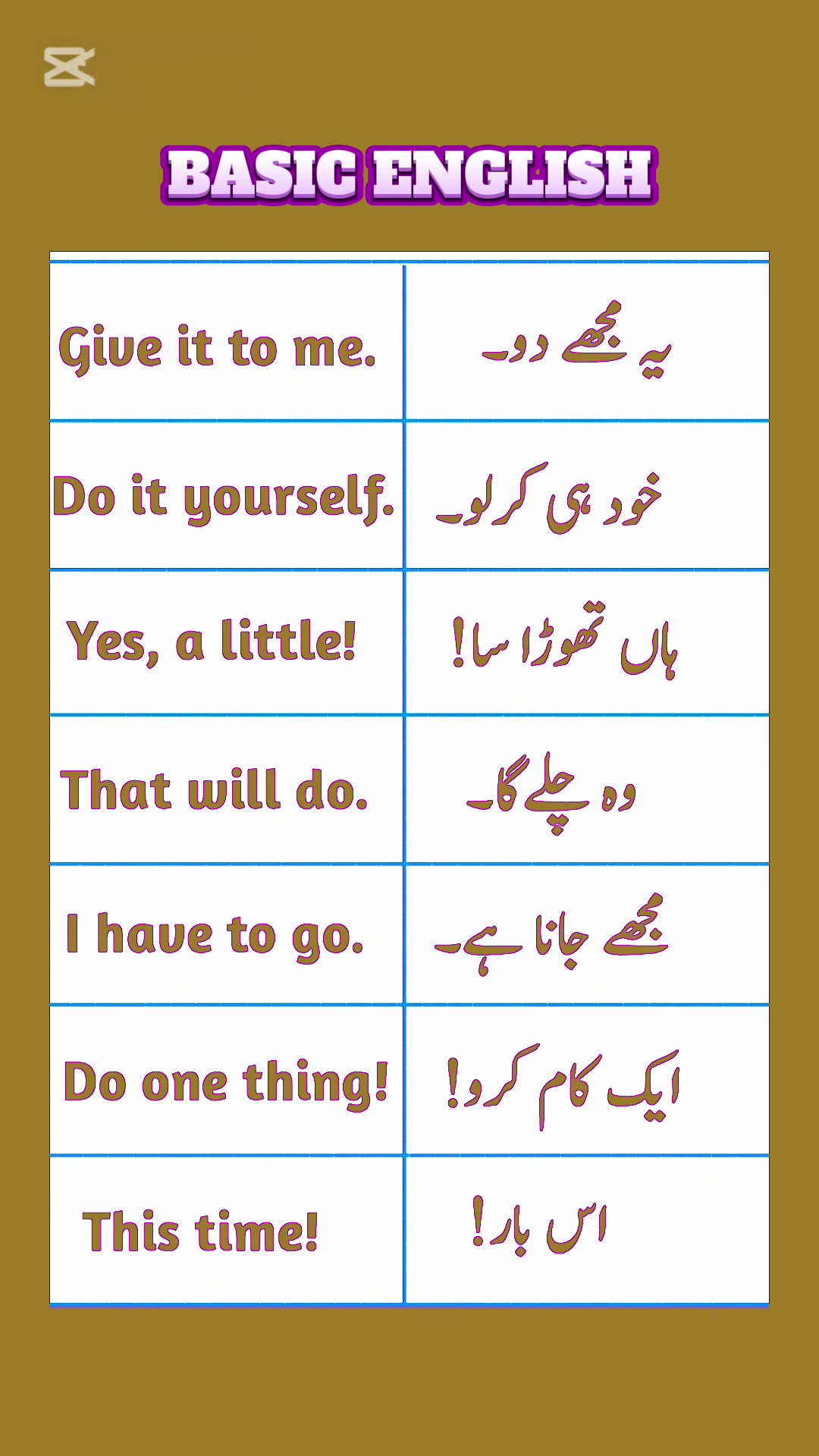 Learn english sentences