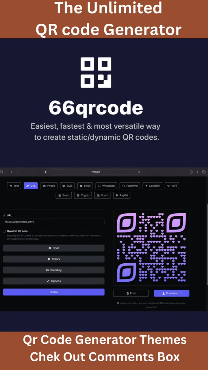 Ultimate QR Code Generator & URL Shortener (SAAS) 66QRcode Ultimate QR Code