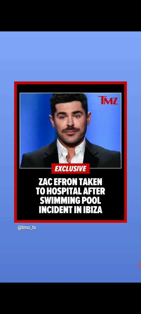 Zac Efron at the hospital 🏥 there was incident doing swimming 🏊 ...
