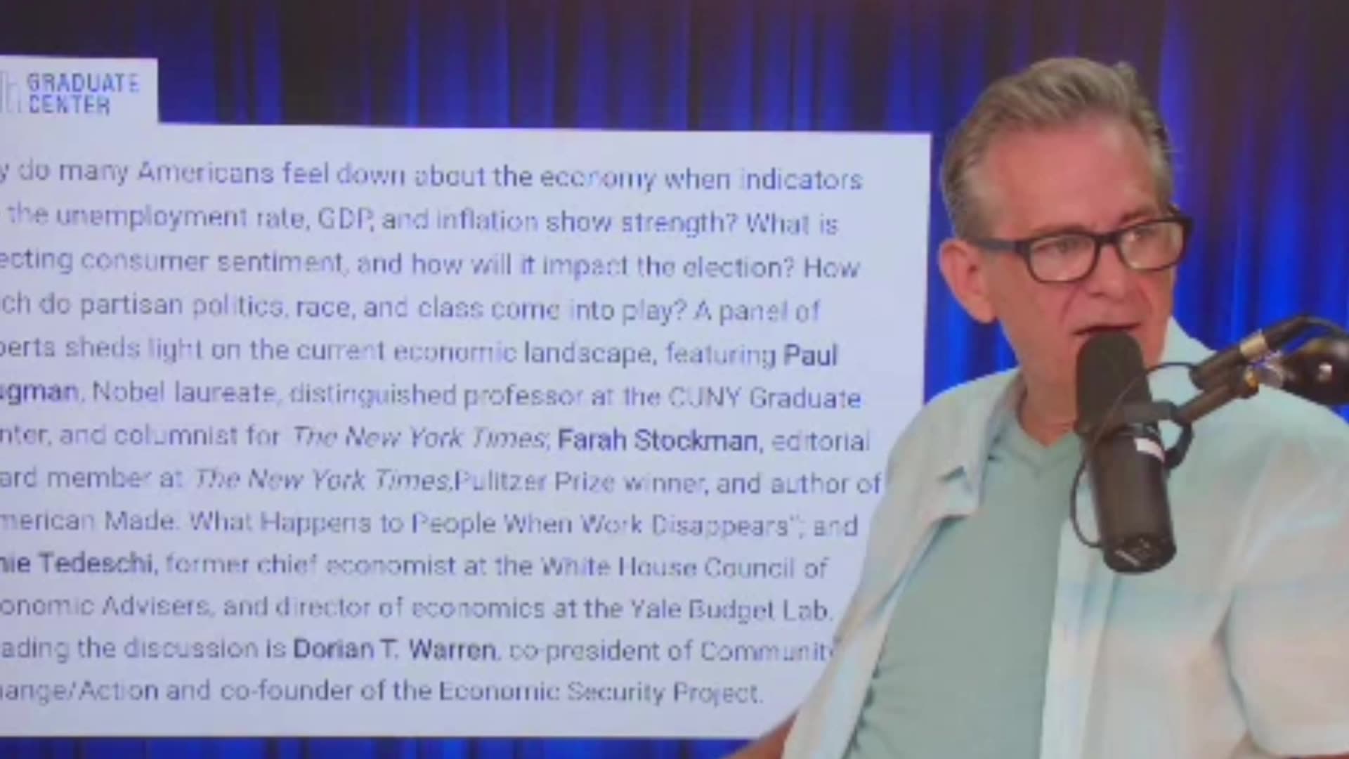 Jose Vega confronts Nobel Prize Winners on the state of the country and ...