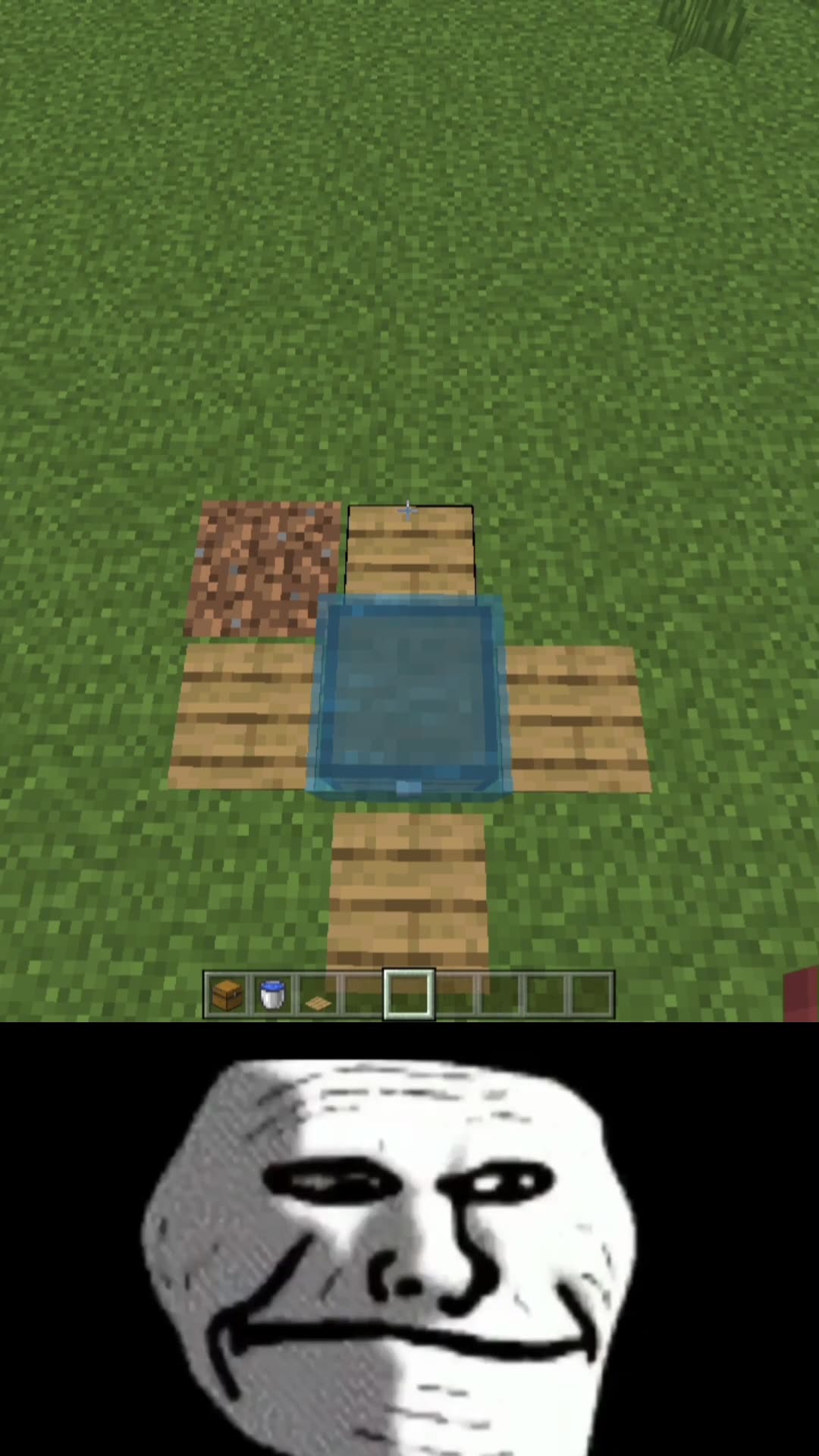 MINECRAFT LOGIC🤔(Troll Face Meme) #shorts #minecraft #short #trollfacememe