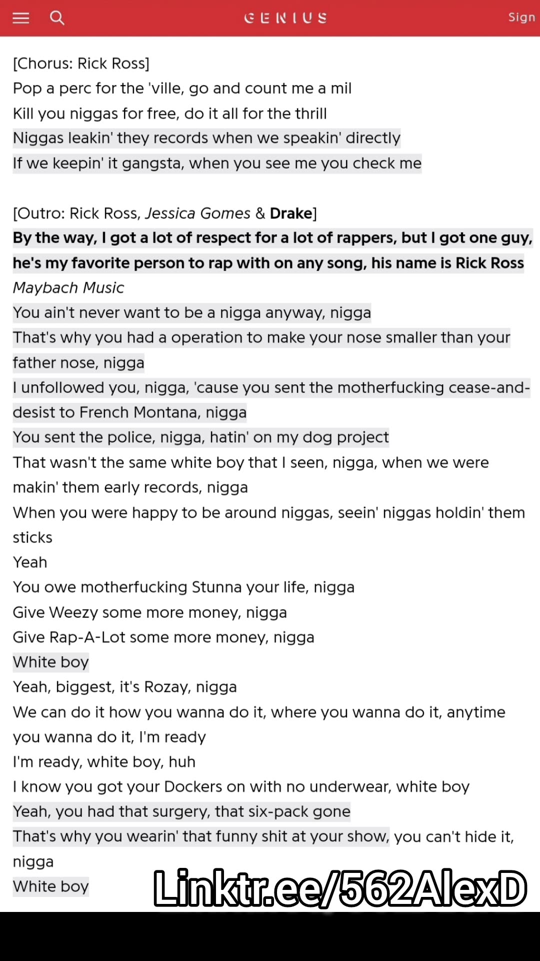Rick Ross - Champagne Moments (Drake Diss) (with lyrics]