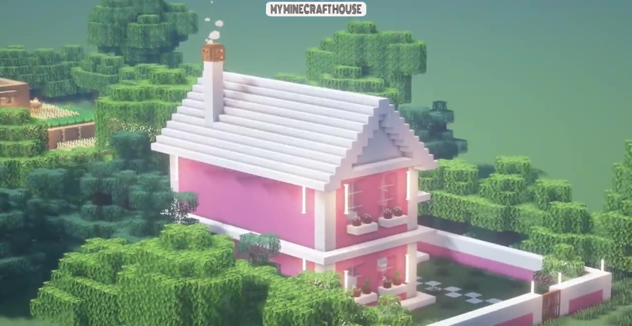 MINECRAFT_ How to build a lovely pink house super simple