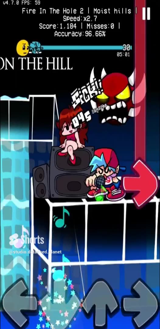 FNF Emoji Fire In The Hole 2 Moist hills v2 bf Funkin#Shorts