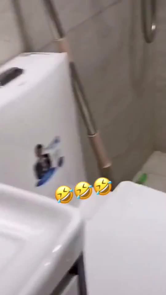 Piglet using the toilet