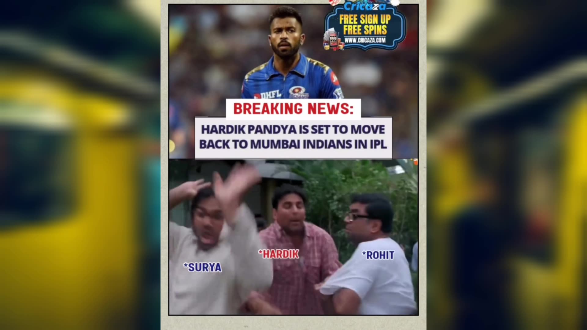 Hardik Pandya Back to Mumbai in memes