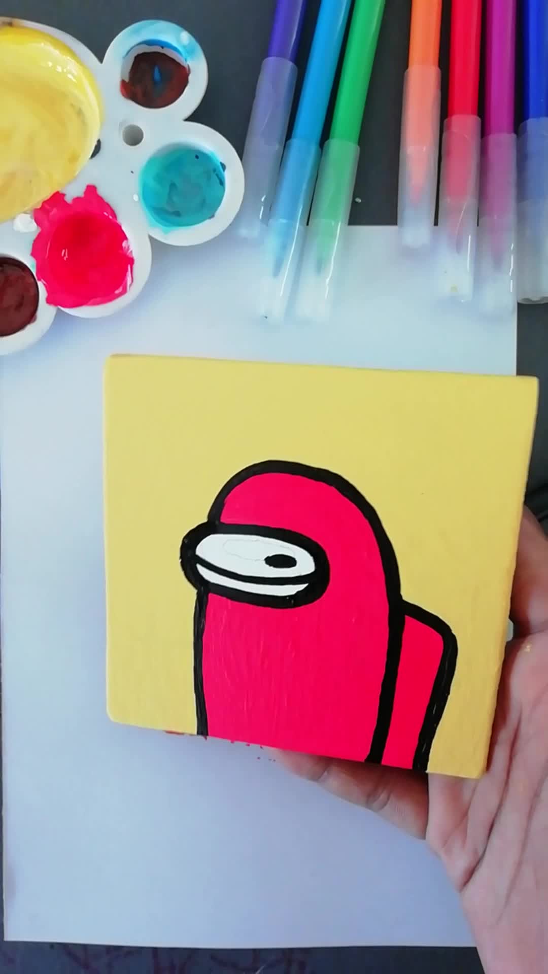 Among us mini acrylic painting