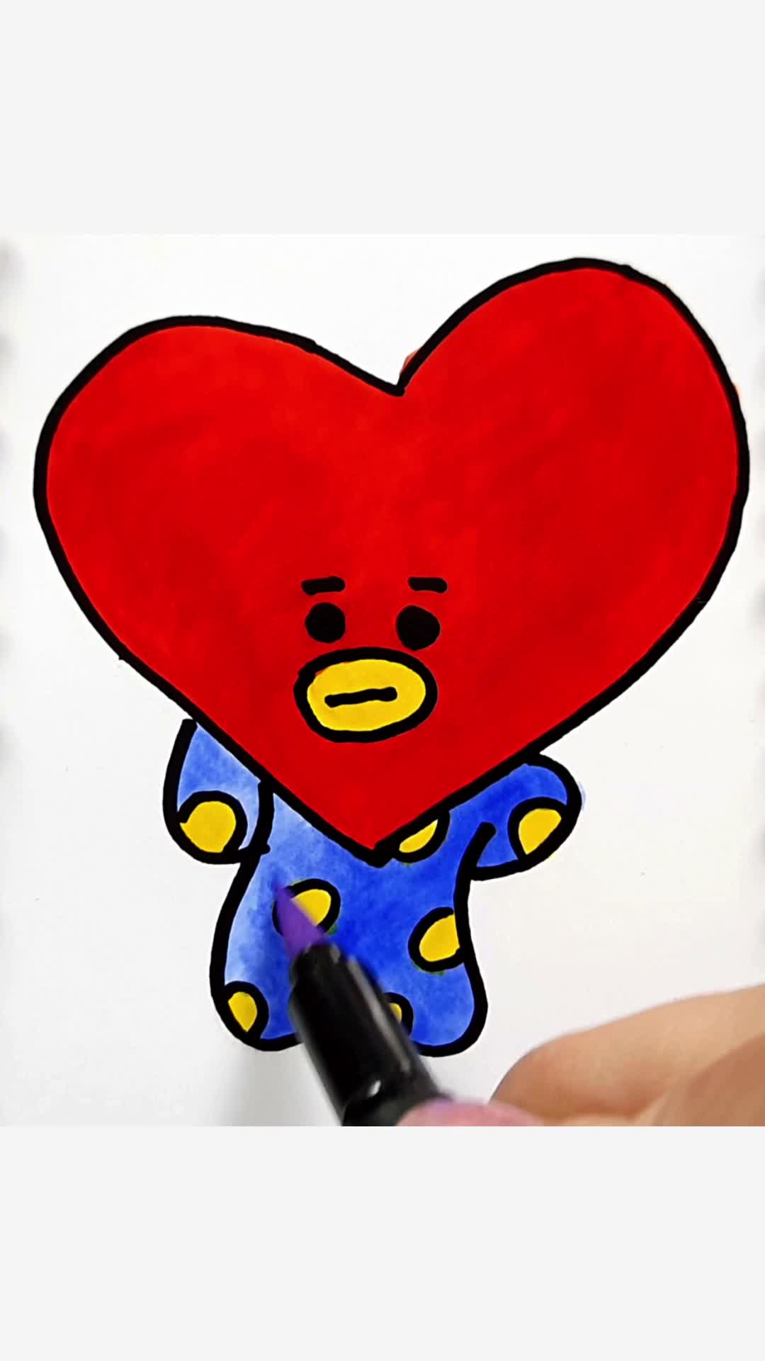 How to draw and paint Tata from BTS