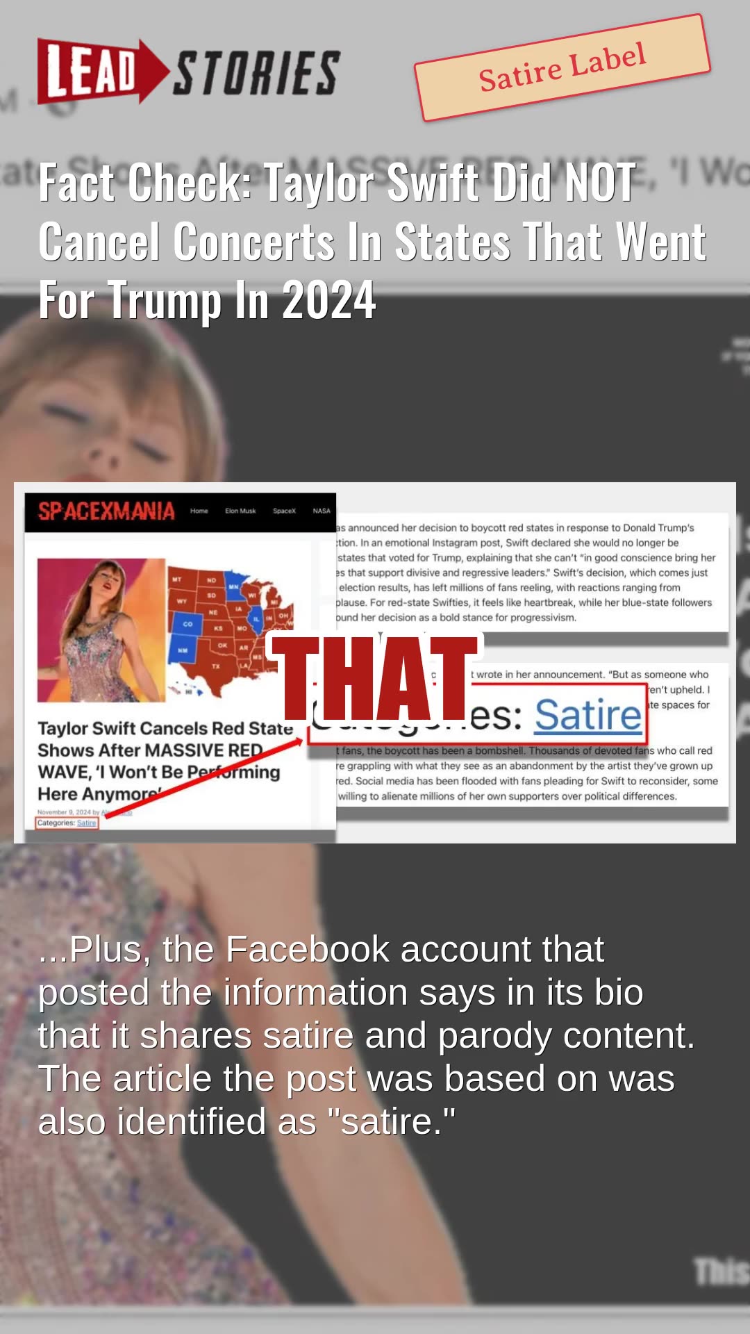 Fact Check: Taylor Swift Did NOT Cancel Concerts In States That Went ... Fact Check: Taylor Swift Did NOT Cancel Concerts In States That Went ...