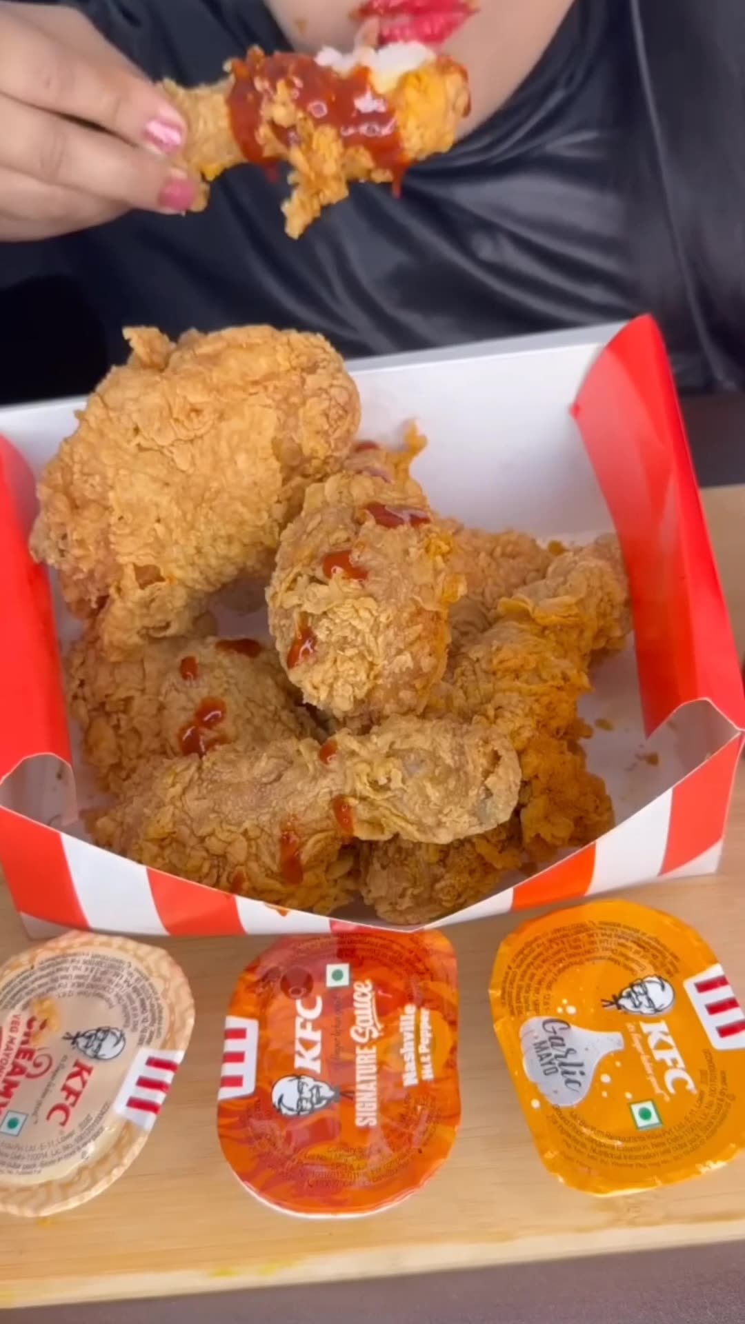 ASMR EATING KFC CHICKEN LEG PIECE #spiceasmr #food