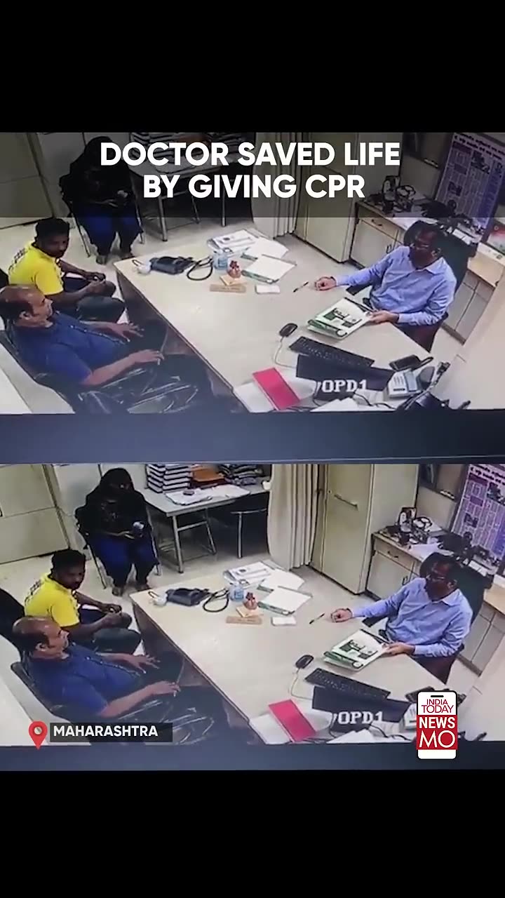 Watch_ How Doctor Saved Patient's Life Who Collapsed Due To Heart Attack