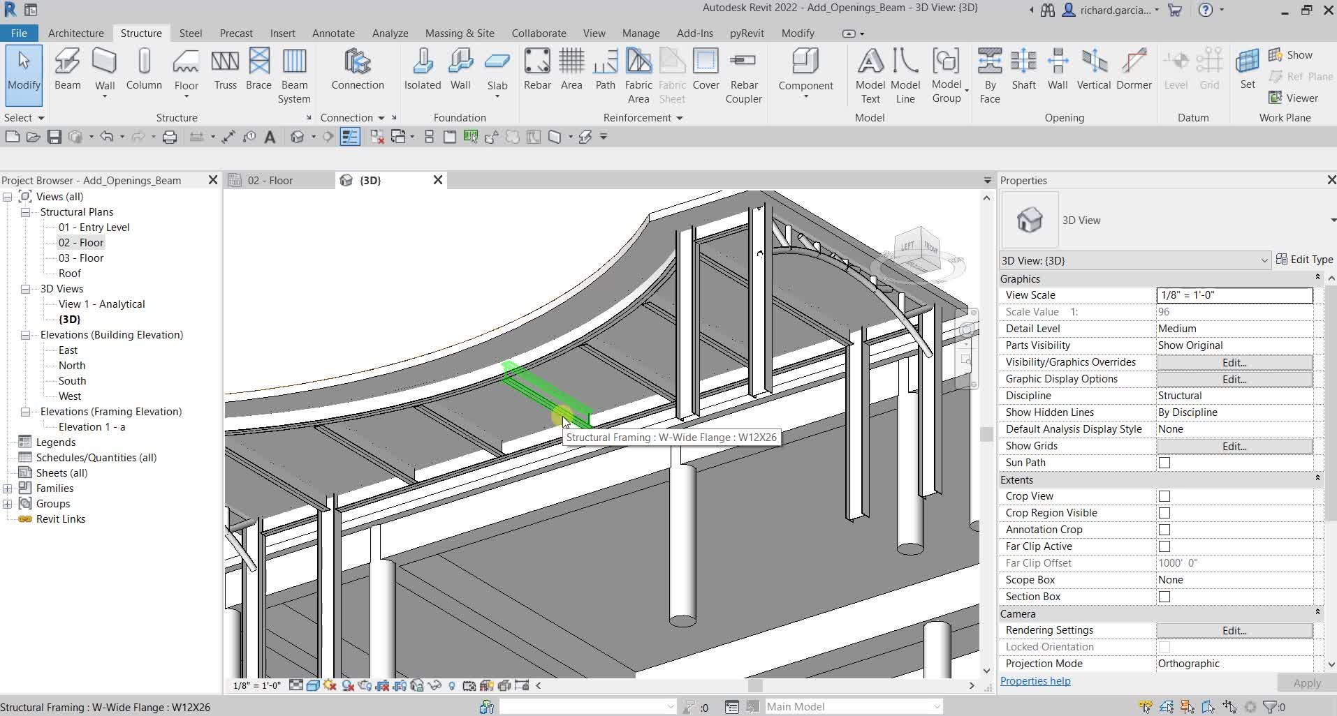 REVIT STRUCTURE 2022 LESSON 19 - CREATING OPENING BY FACE