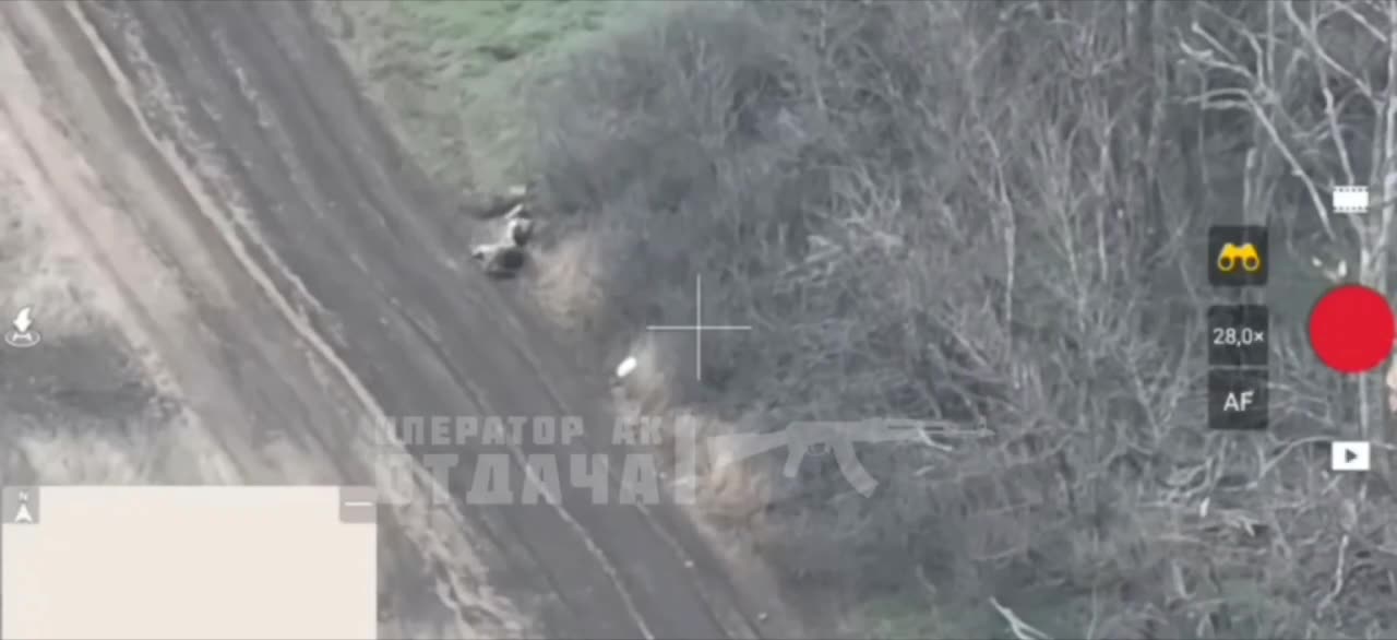 Mortar Fire on a Group of Ukrainian Infantry Near Toretsk