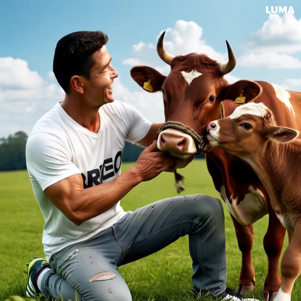 Ronaldo handling cow