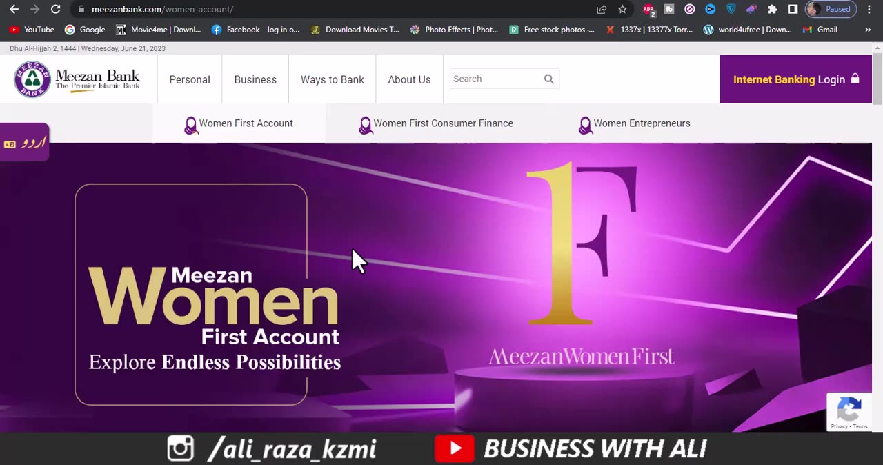 The best savings account for women is the Meezan woman's first account ...