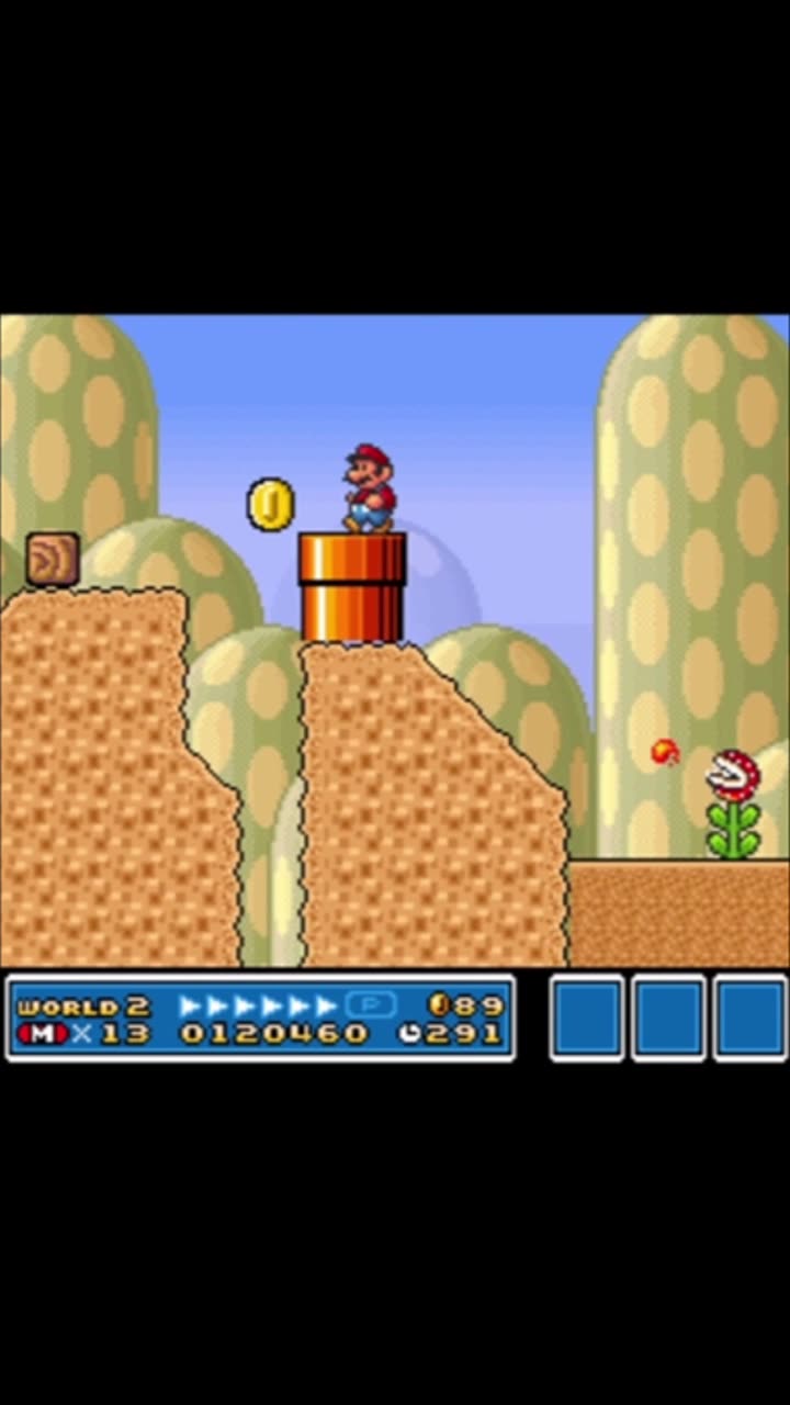 Super Mario Bros 3 World 2 Level 2 all Stars snes nintendo