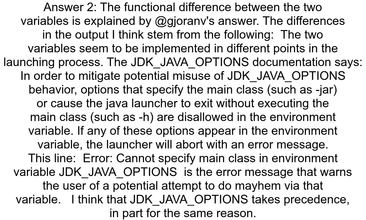 What is the difference between JDK_JAVA_OPTIONS and JAVA_TOOL_OPTIONS when using Java 11