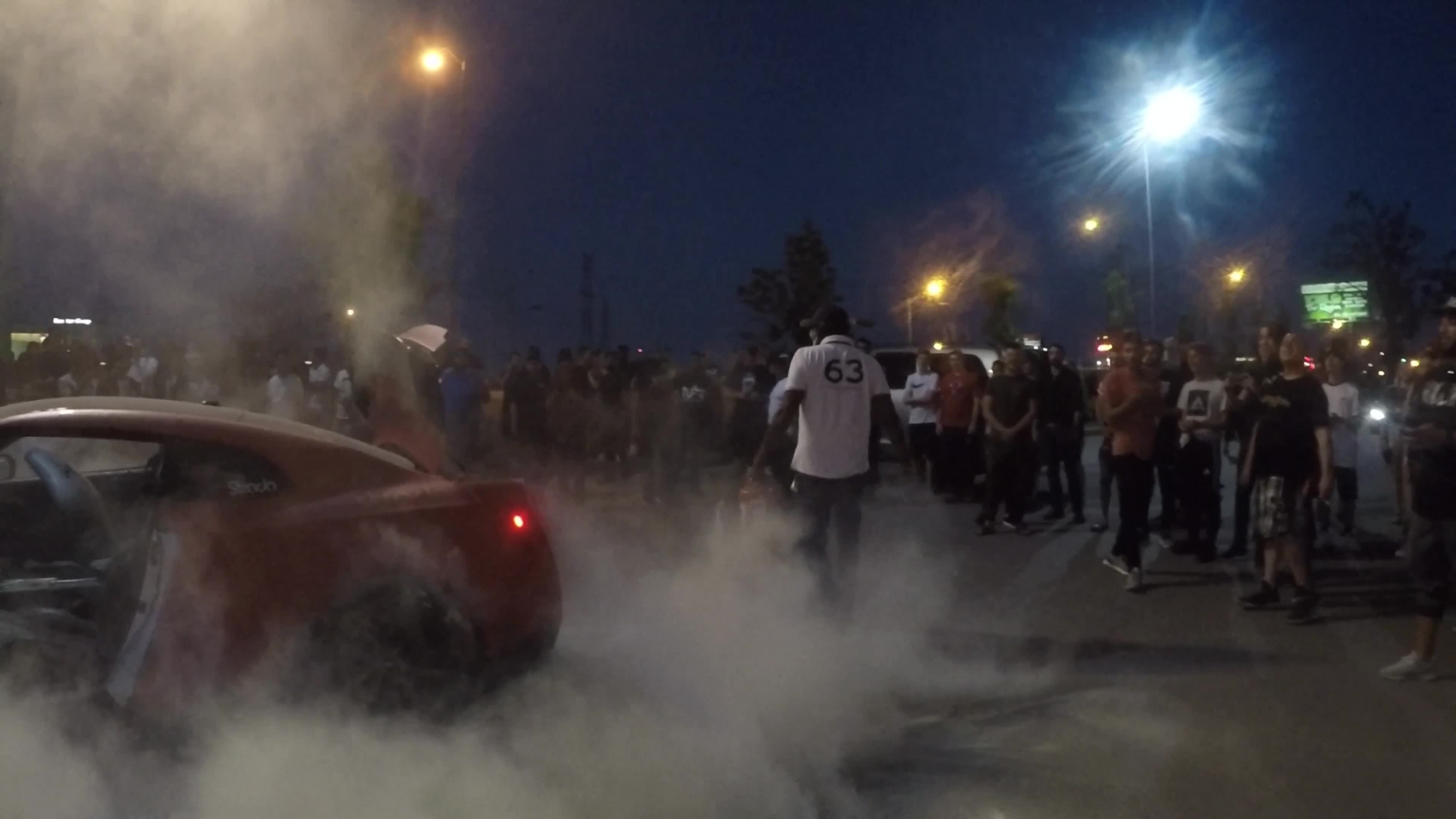 High performance supercar catches fire after full throttle launch